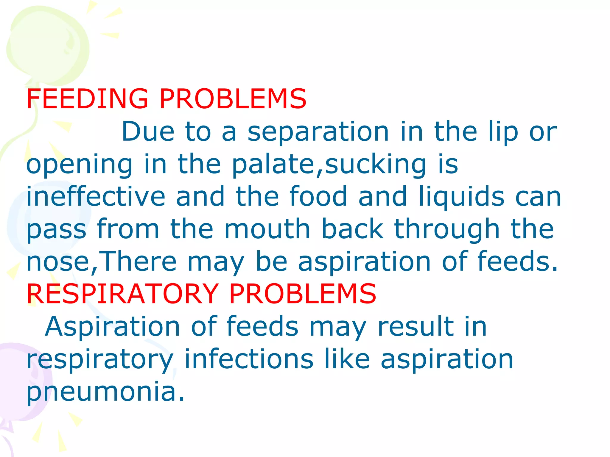 Tracheo Esophahgeal Fistula,Cleft lip and Palate | PPTX