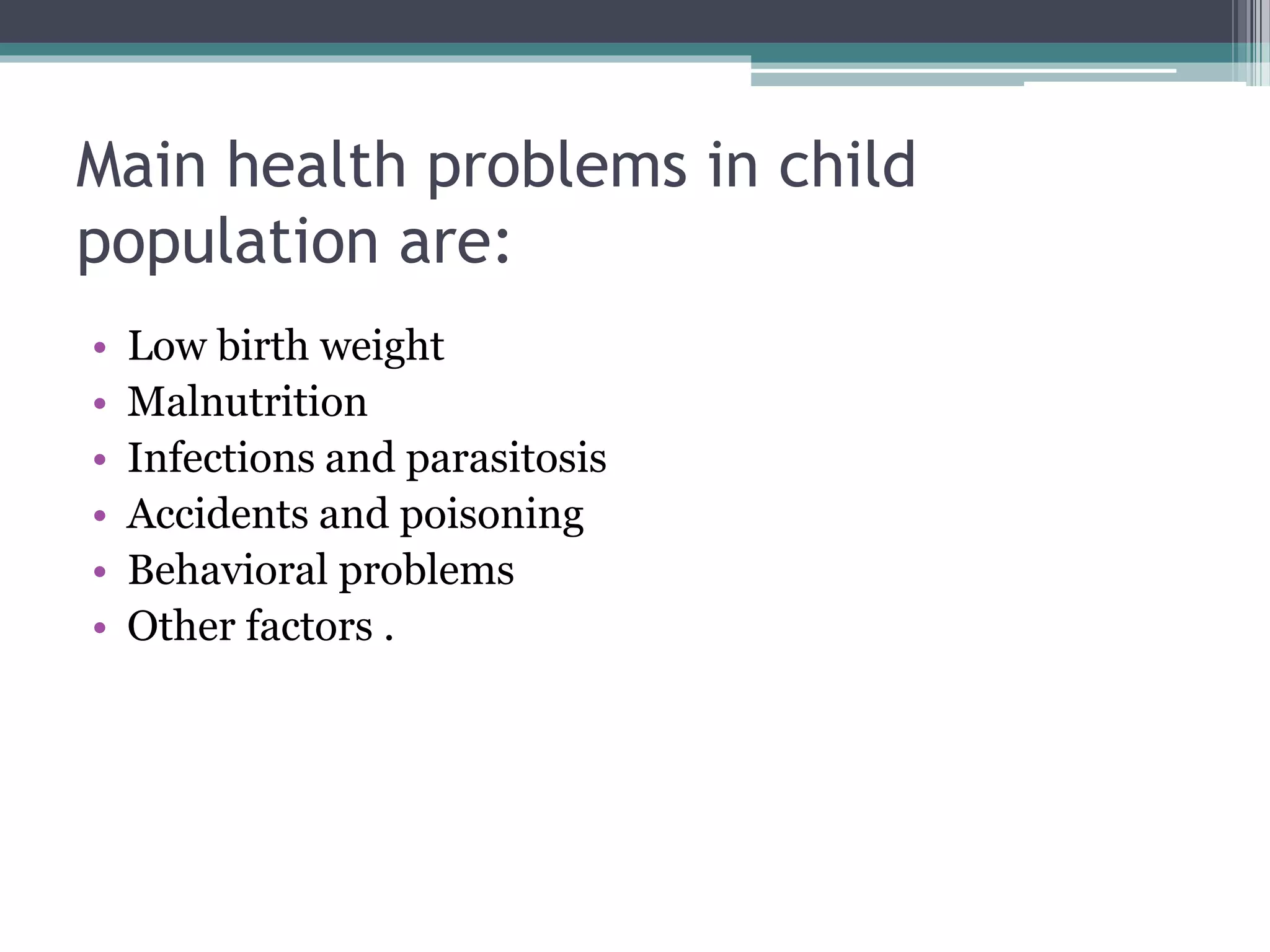 Child health problems | PPTX