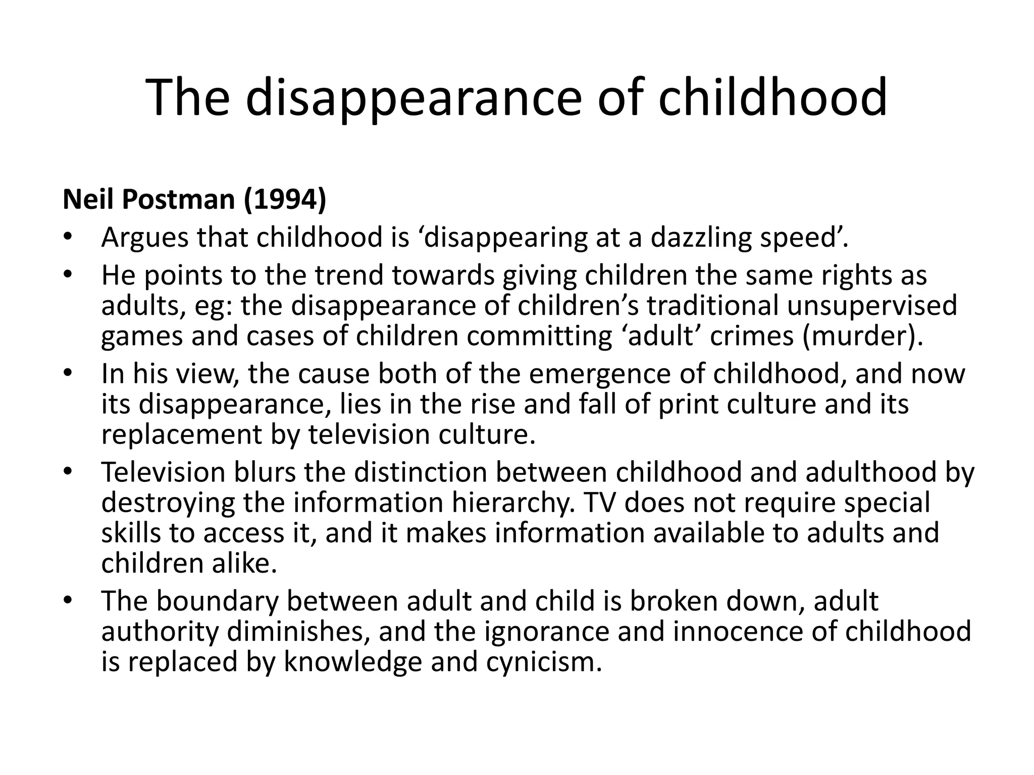 Sociology AS Family and Household: Childhood | PPTX