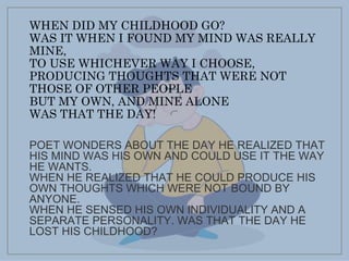 Childhood by Marcus Natten | PPTX