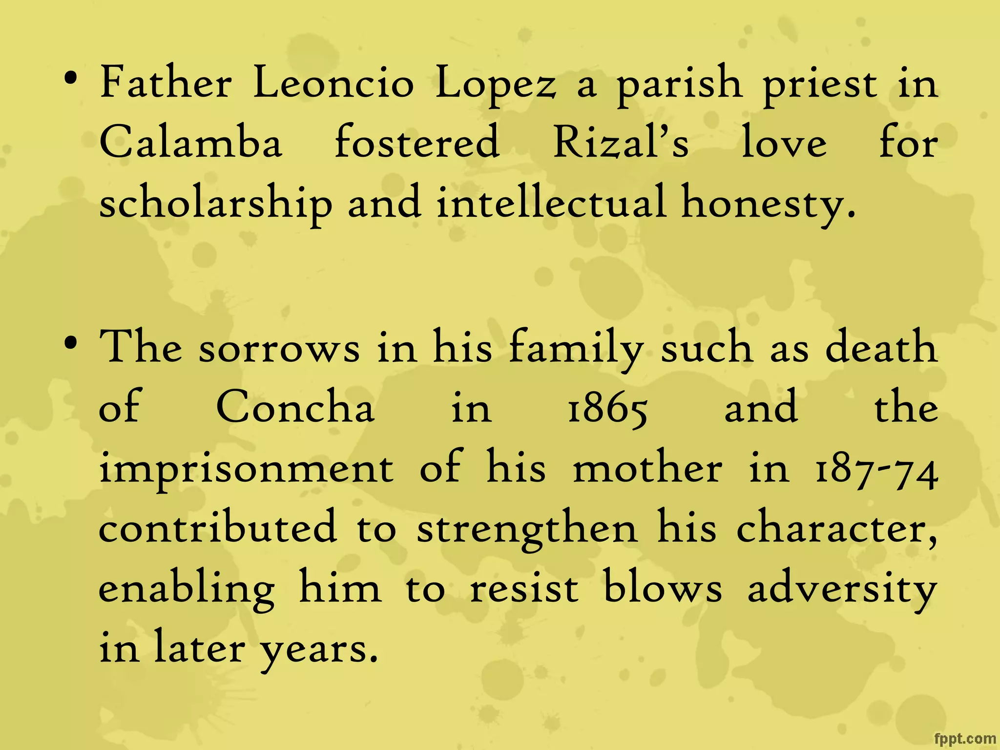 Childhood days of RIZAL | PPT