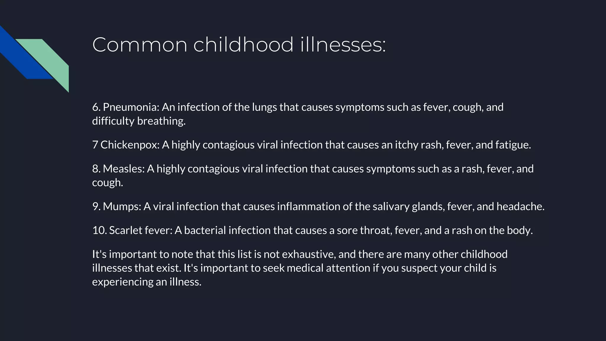 Childhood Diseases & Their Health (4-10).pptx