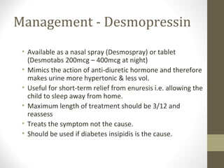 Childhood enuresis | PPT | Sleep Disorders | Diseases and Conditions