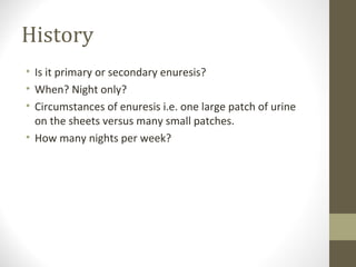Childhood enuresis | PPT | Sleep Disorders | Diseases and Conditions
