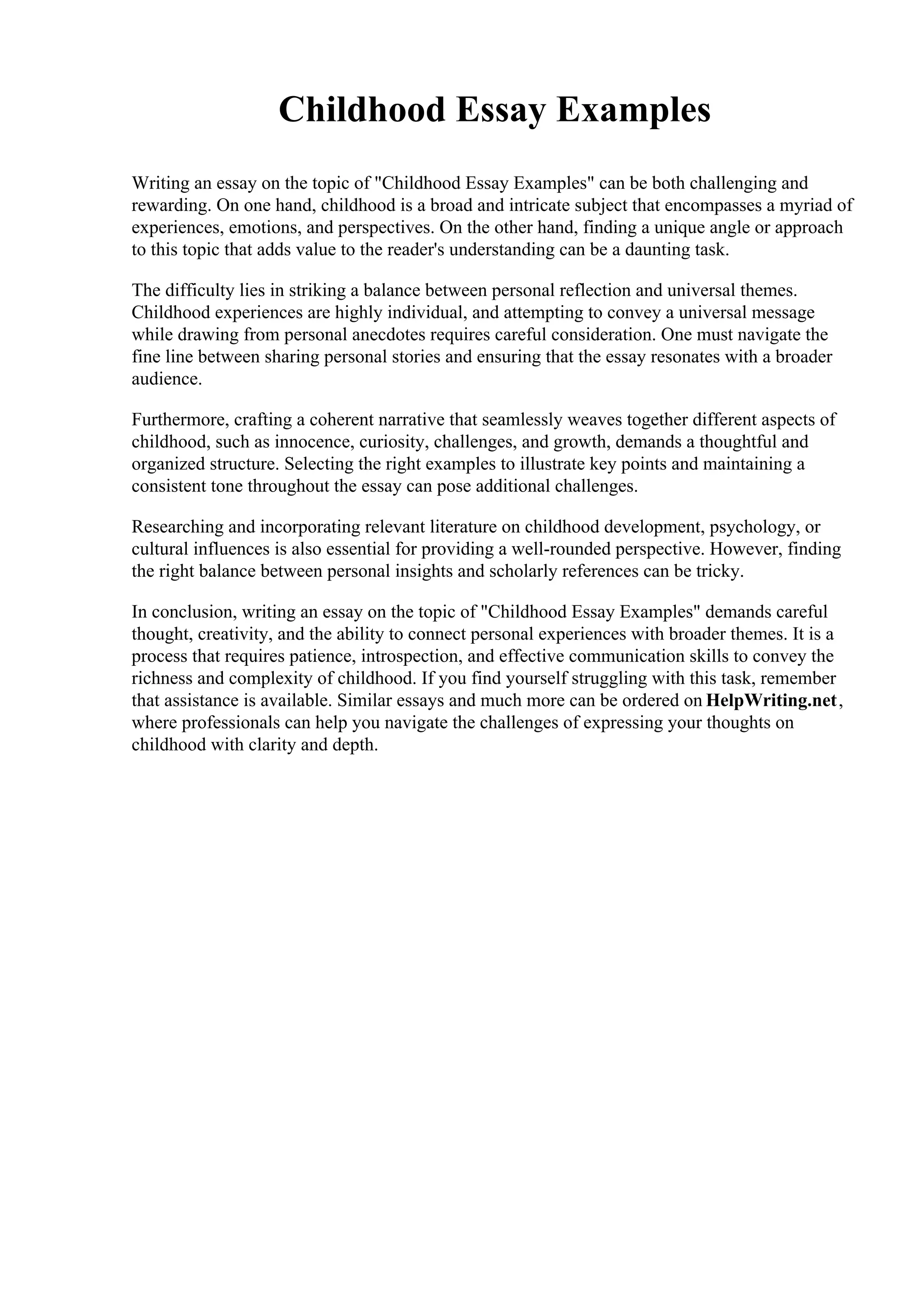 Childhood Essay Examples.pdf