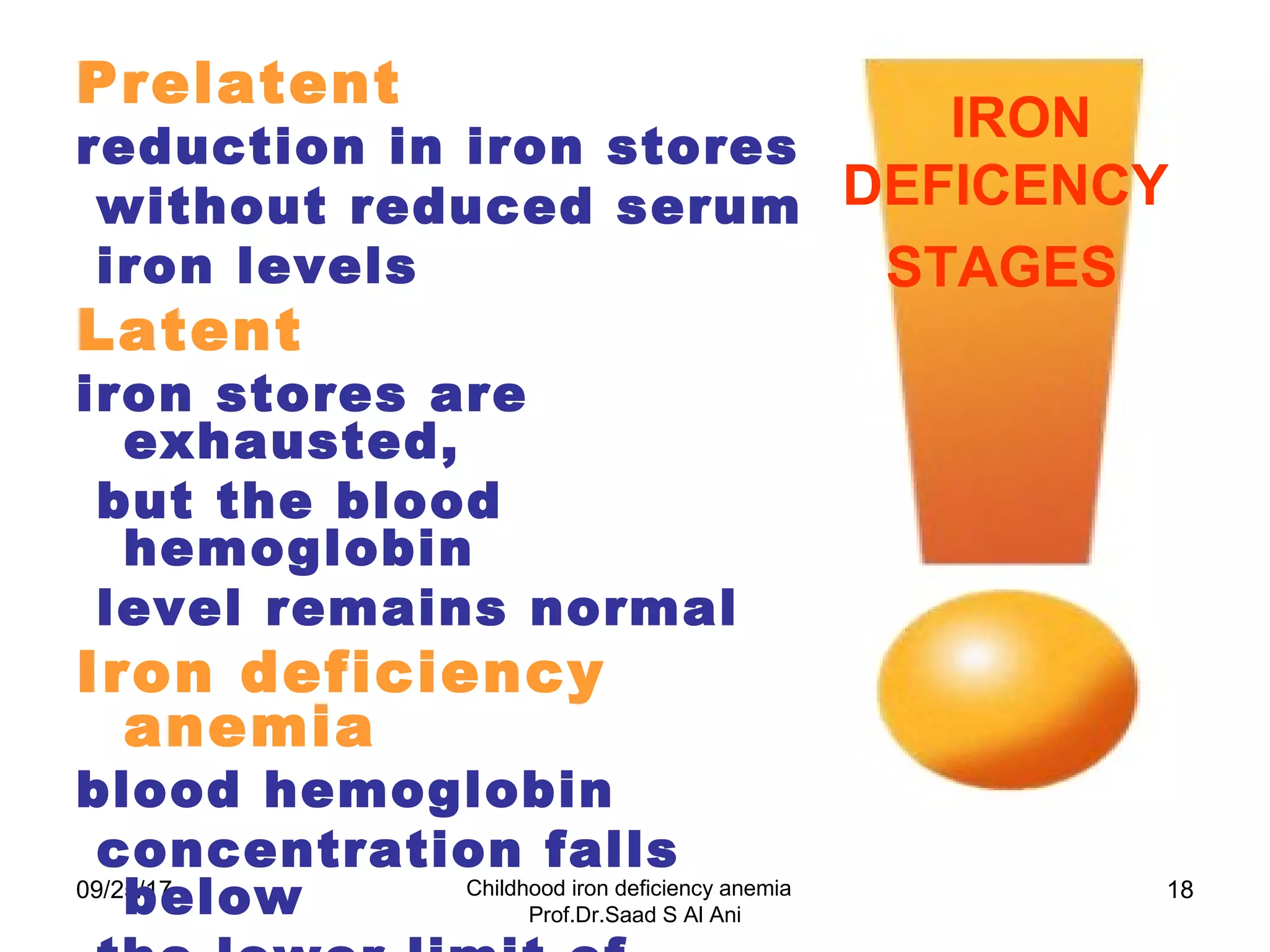 Childhood Iron Deficiency Anemia (IDA) | PPT | Blood Disorders ...
