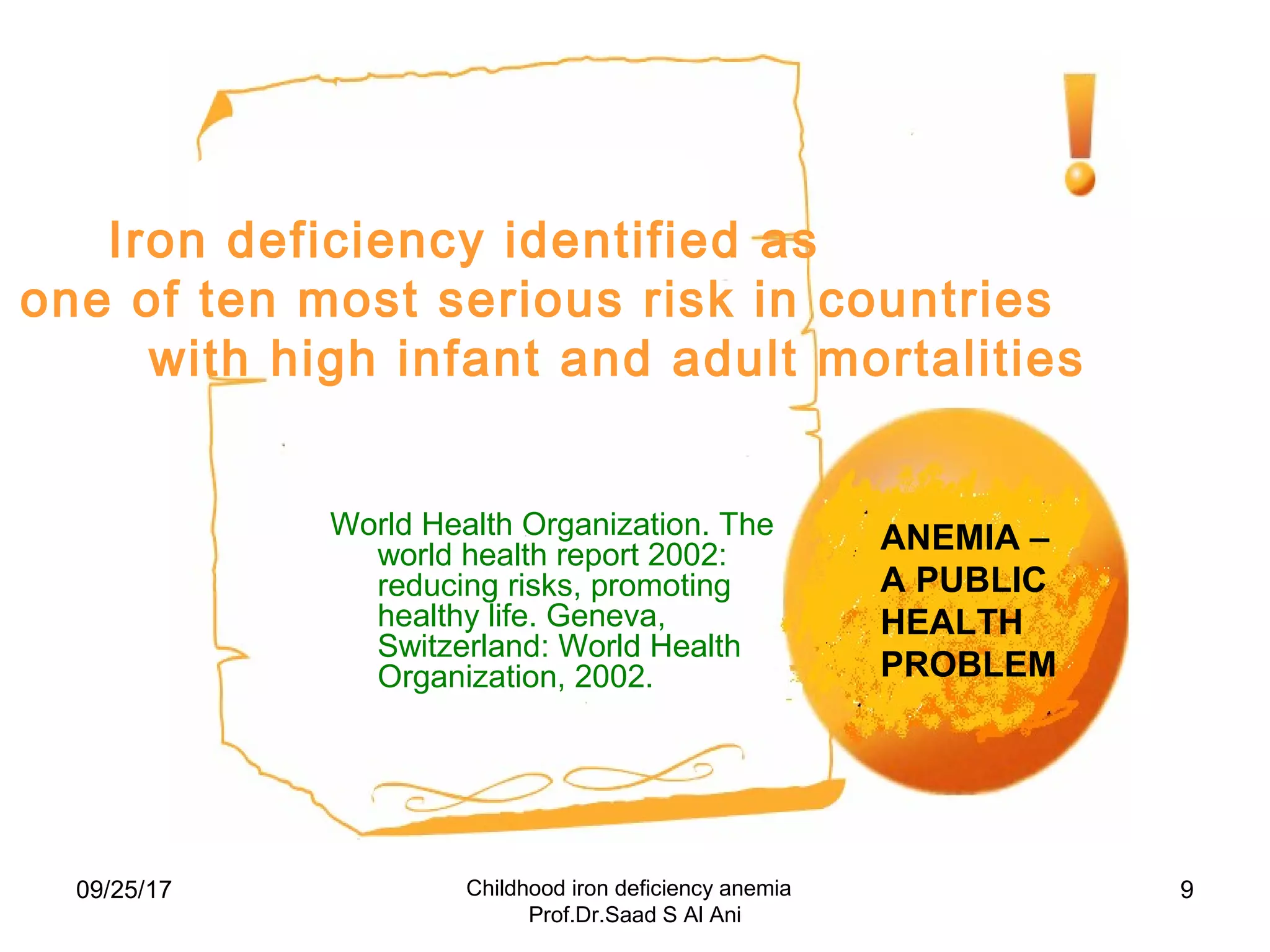 Childhood Iron Deficiency Anemia (IDA) | PPT | Blood Disorders ...