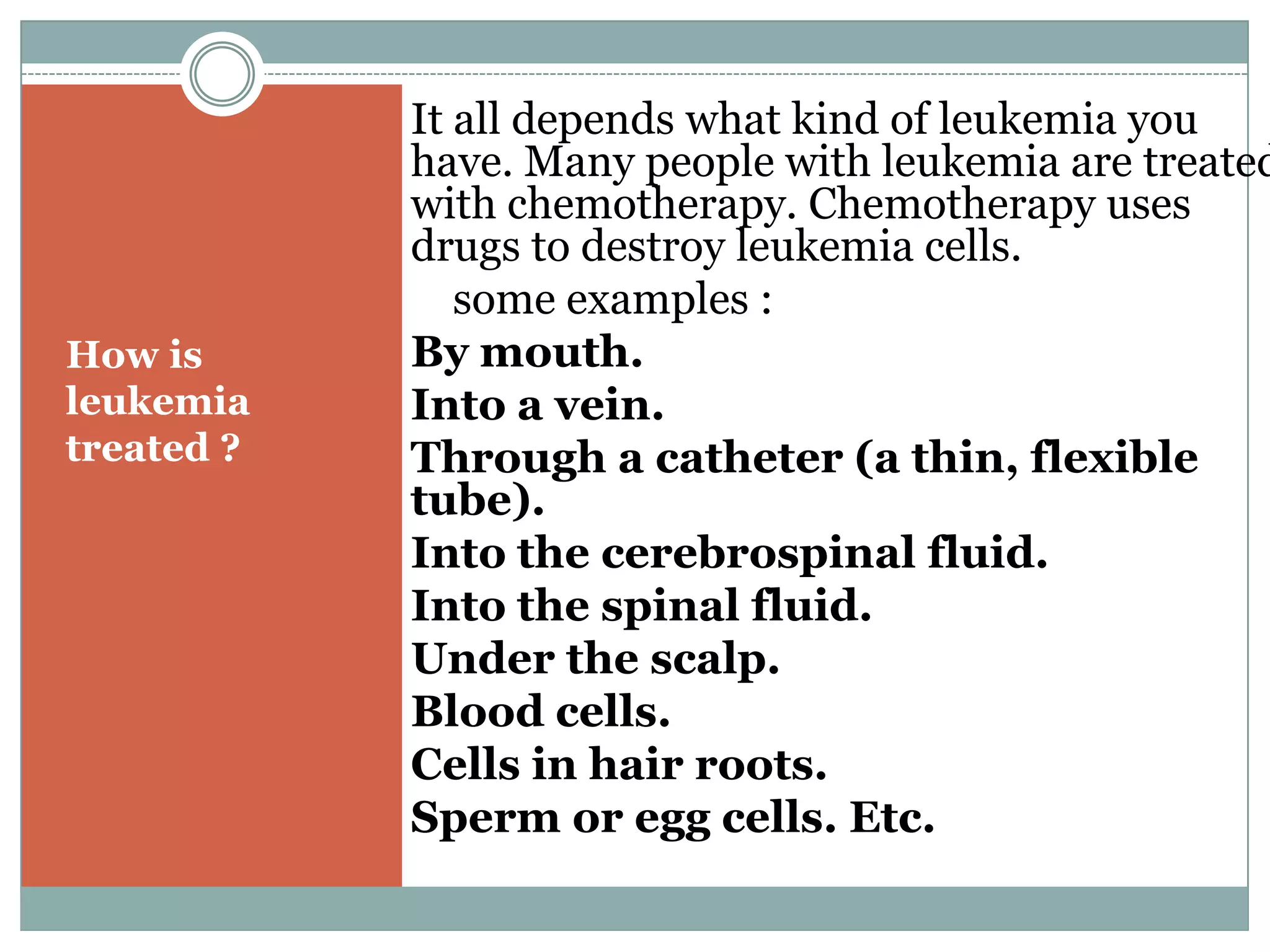 leukemia | PPTX | Blood Disorders | Diseases and Conditions