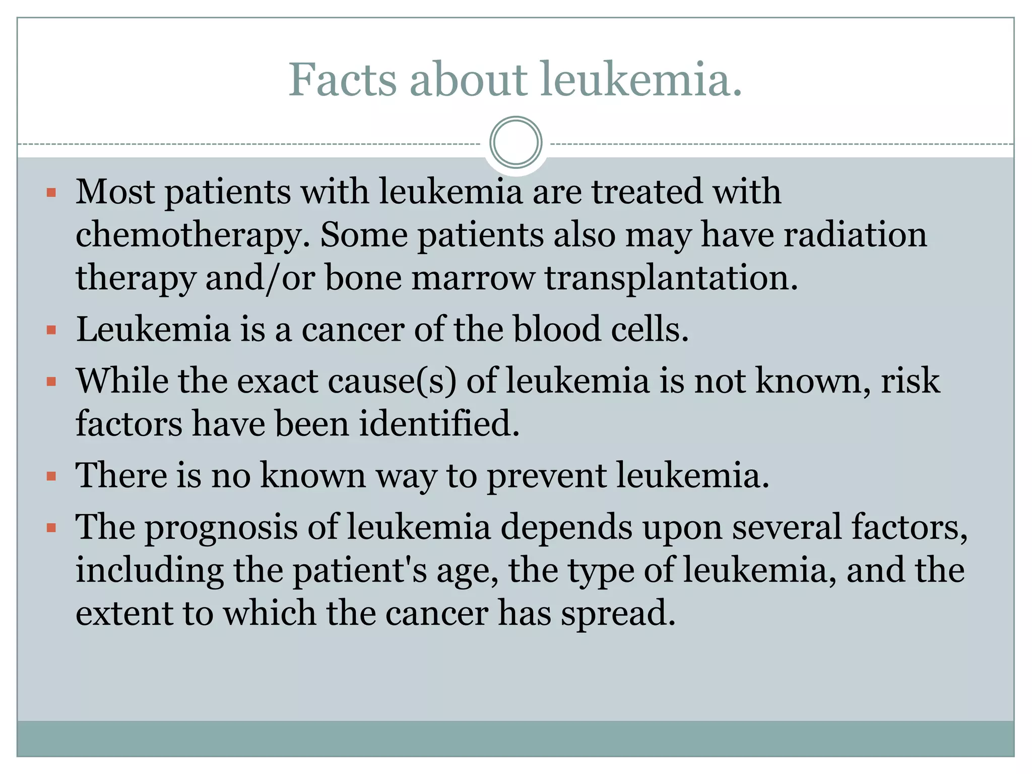 leukemia | PPTX | Blood Disorders | Diseases and Conditions