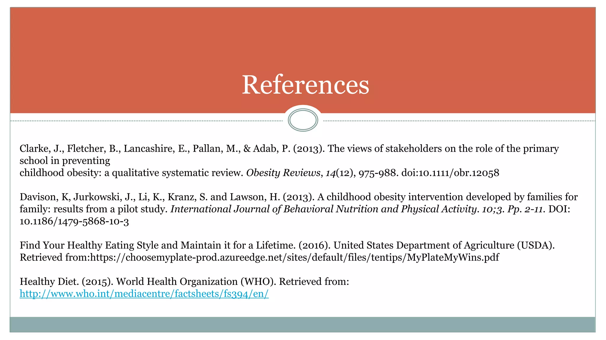 Childhood obesity presentation | PPTX