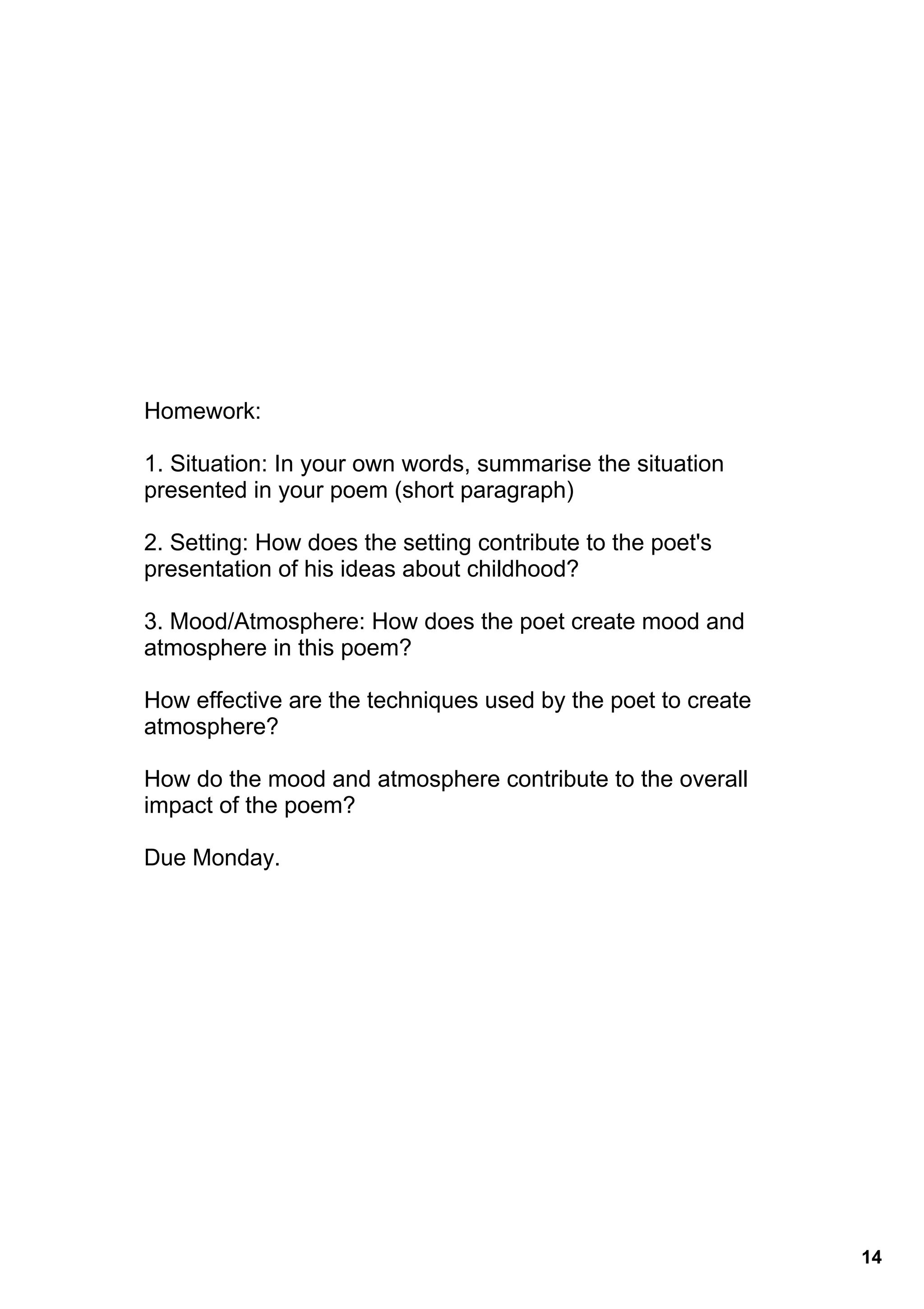 Class Notes on 'Childhood' by Edwin Muir | PDF