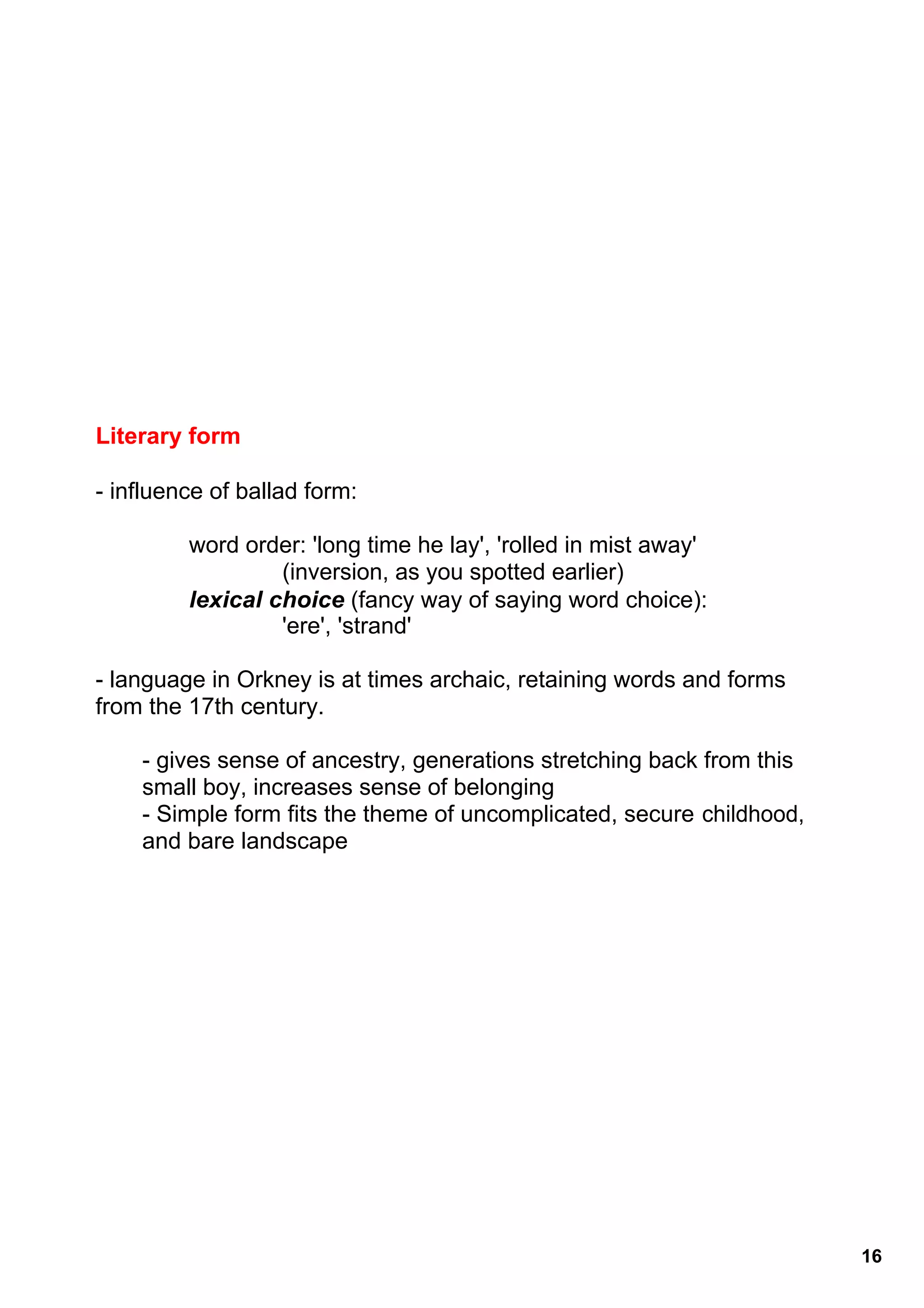 Class Notes on 'Childhood' by Edwin Muir | PDF