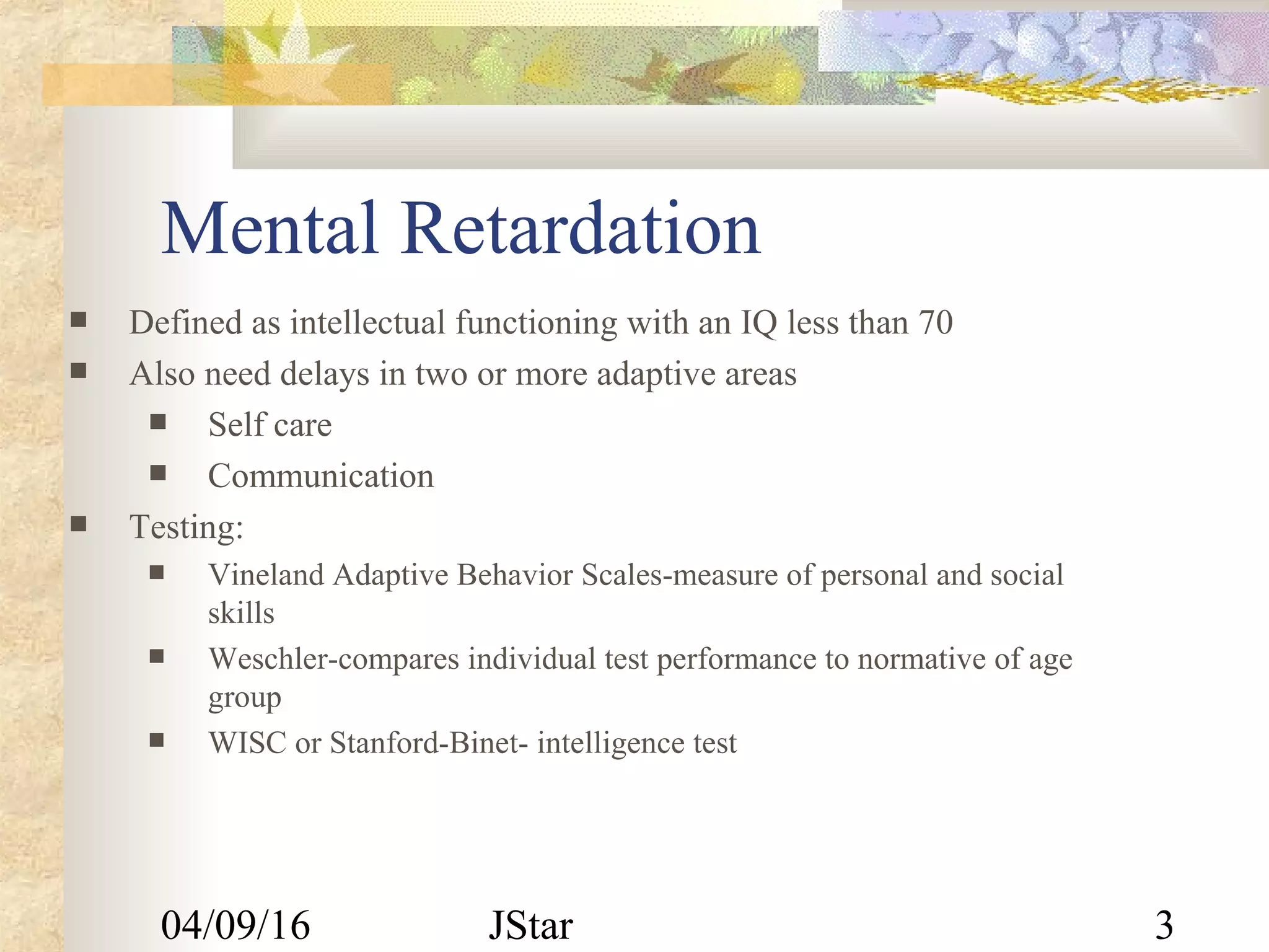 Childhood psychiatry disorders | PPT