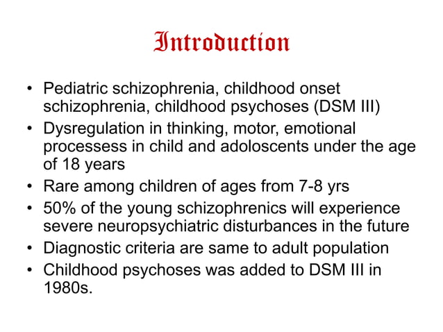 Childhood Psychosis | PPTX