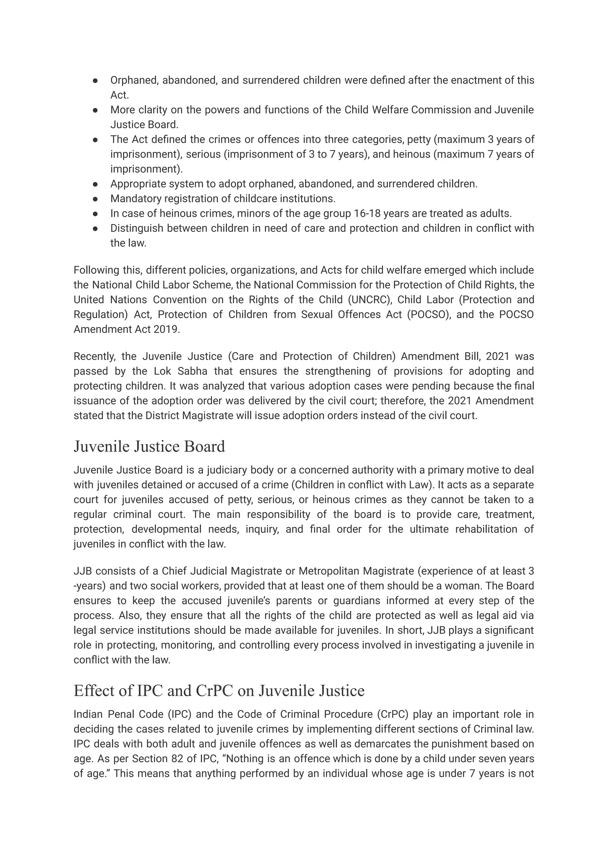 Child In Conflict With Law Under Juvenile Justice (Care and Protection ...