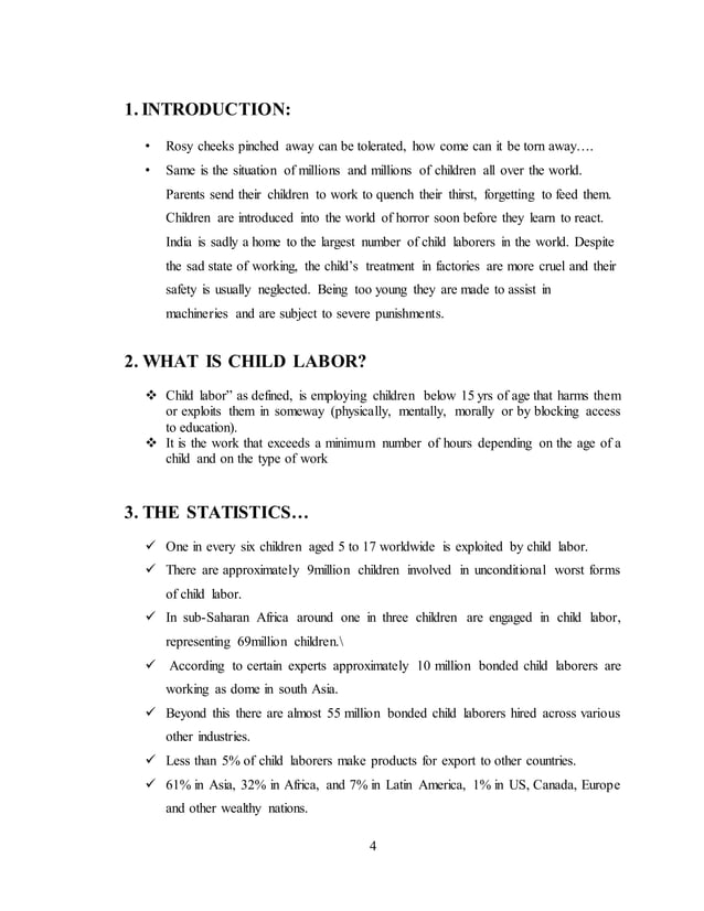 Causes and effects of child labor | DOCX | Parenting Children Aged 4-11 ...