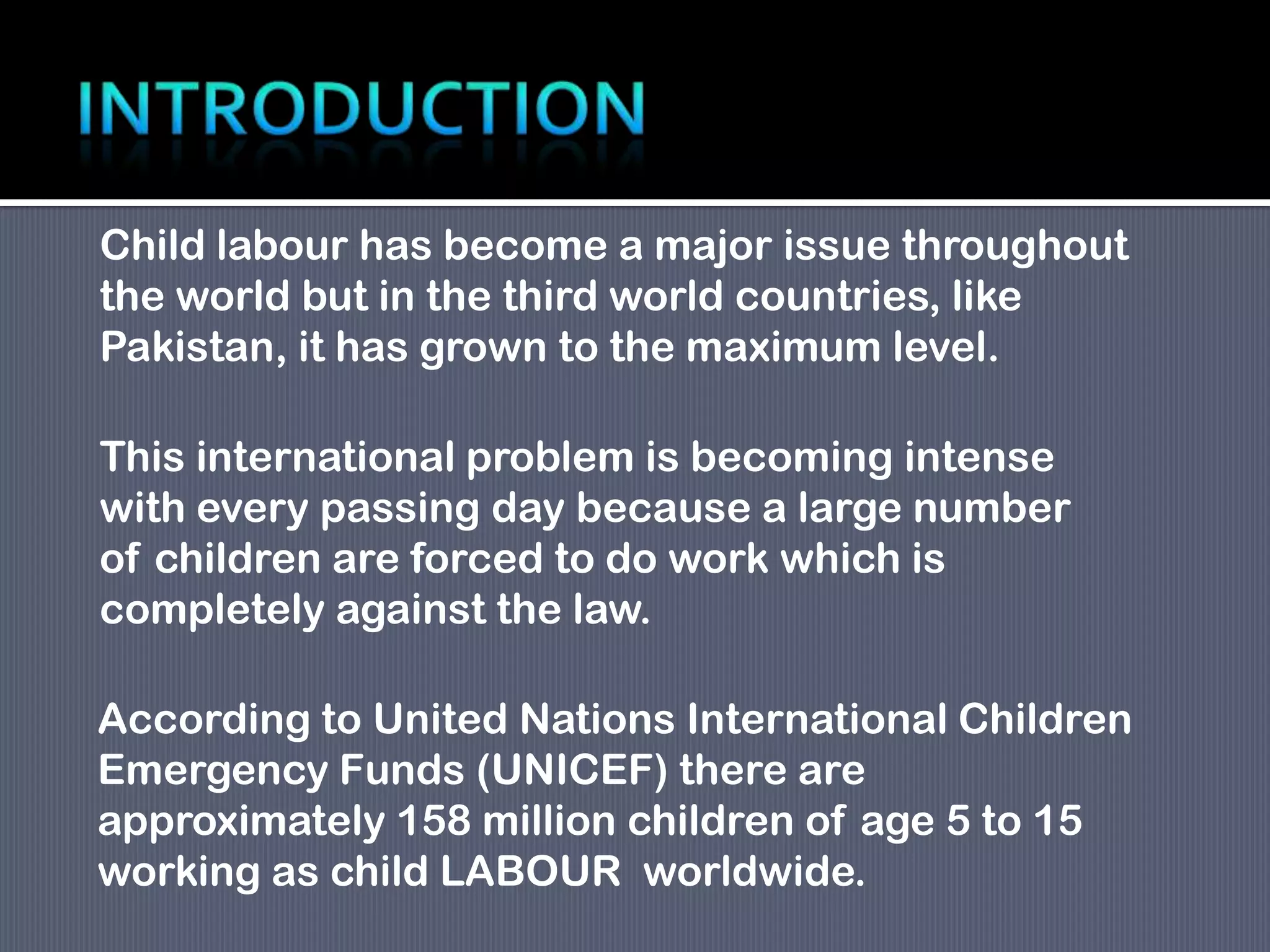 Child labor in pakistan | PDF