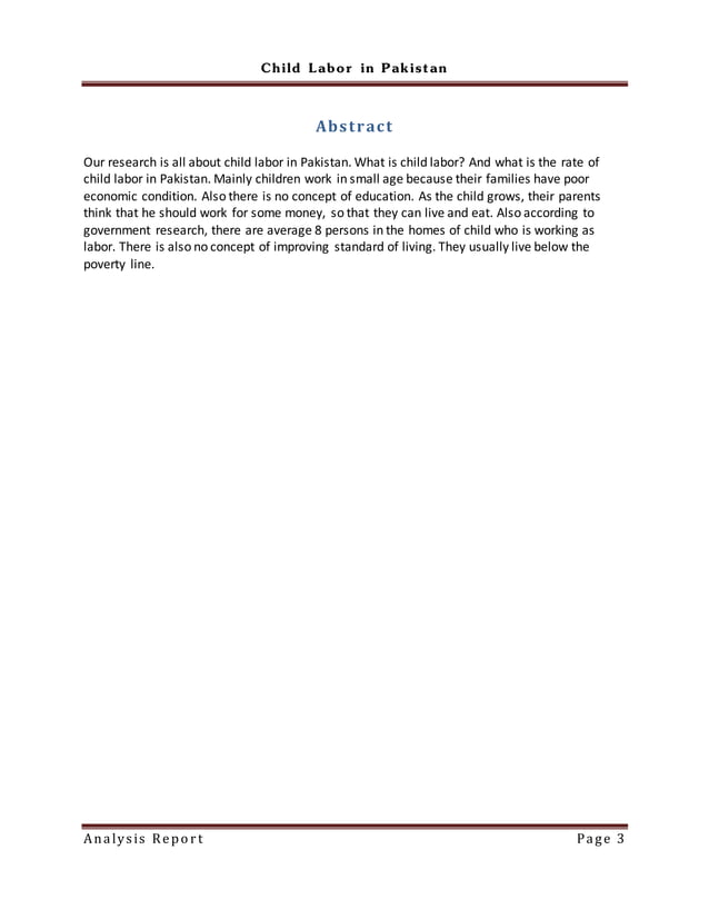 Child labor in the pakistan report | PDF