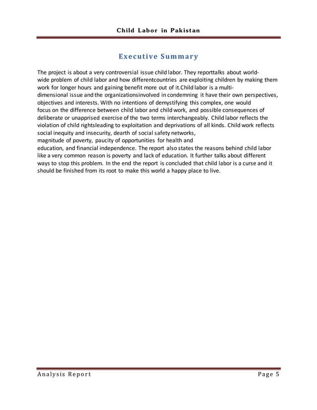 Child labor in the pakistan report | PDF