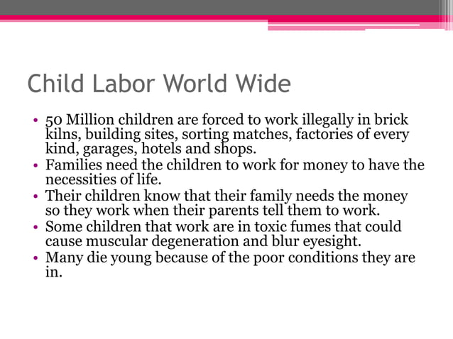 Child labor presentation powerpoint | PPTX