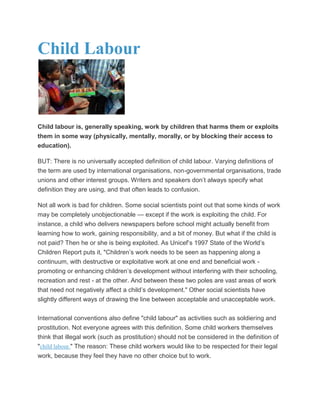 Child labour | DOCX