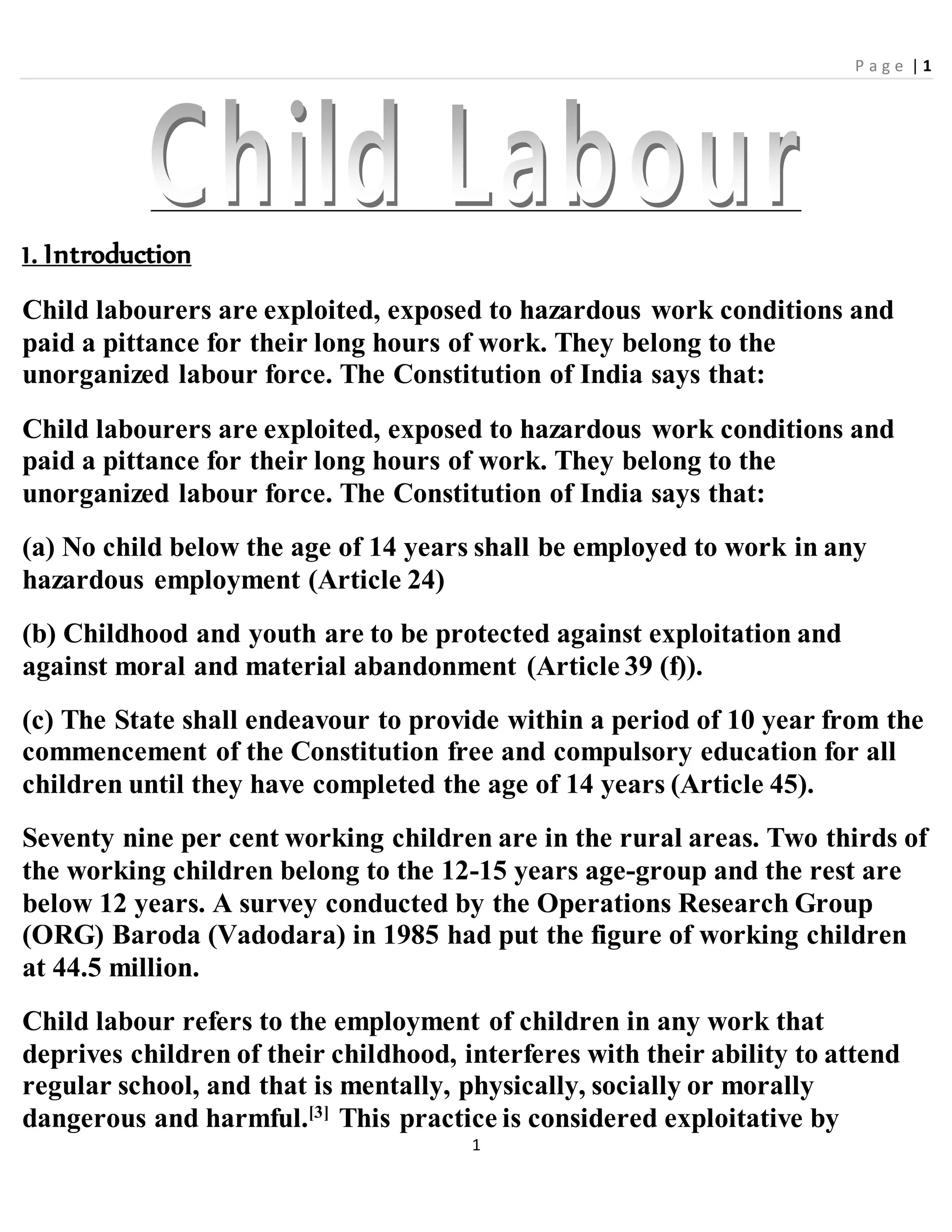 Child labour | DOCX