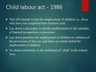 Child labour act | PPTX