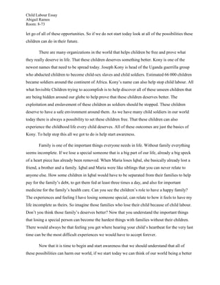 Abby's Child labour Essay | PDF