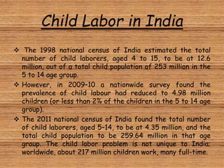 Child labour in india | PPTX