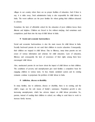 Child labour in india | DOCX