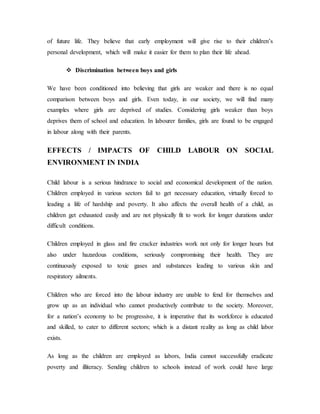 Child labour in india | DOCX
