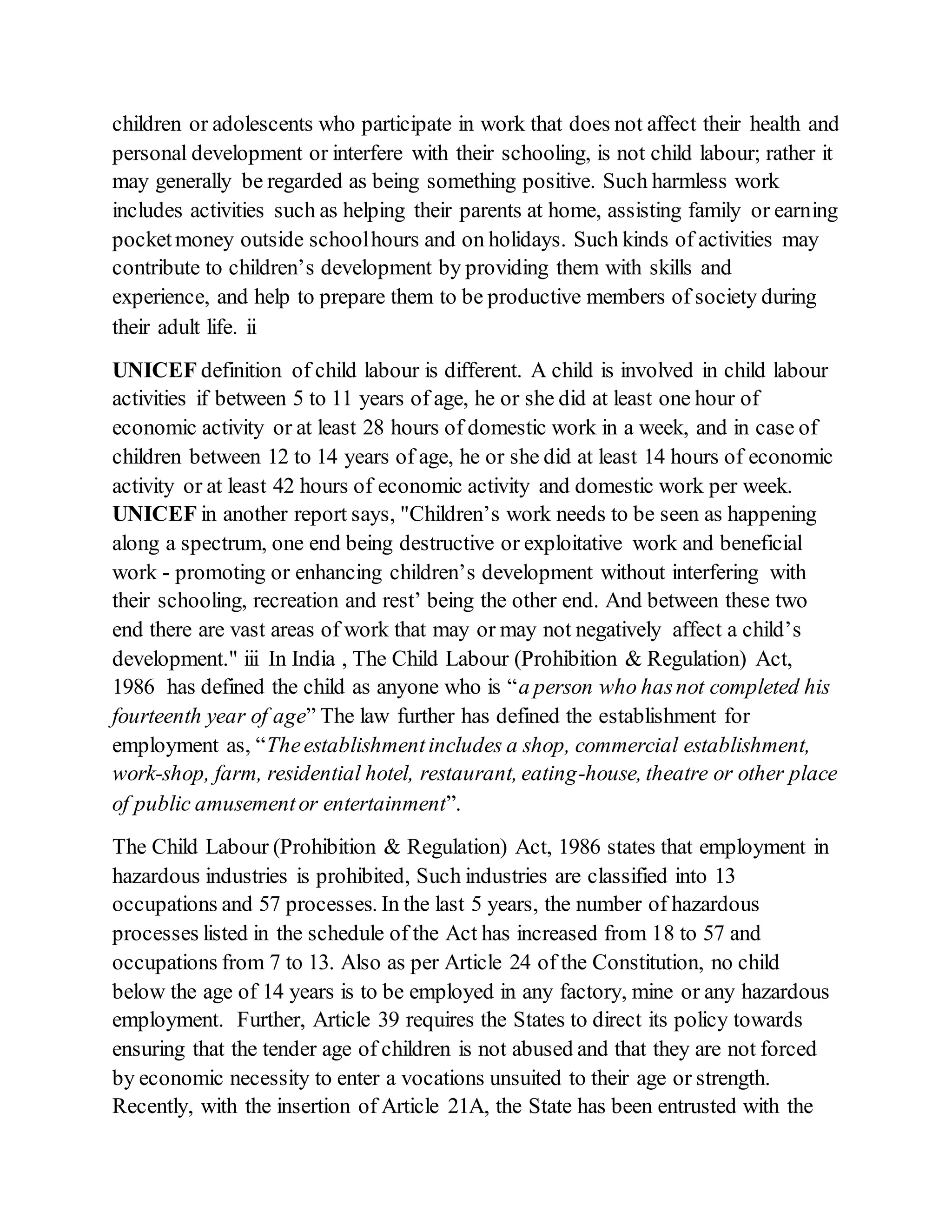 Child labour in india | DOCX