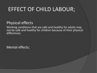 Child labour in pakistan | PPTX