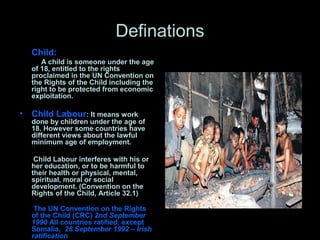 Child labour in brief presentation | PPT