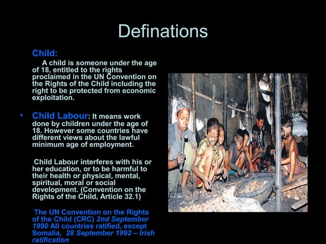 Child labour in brief presentation | PPT