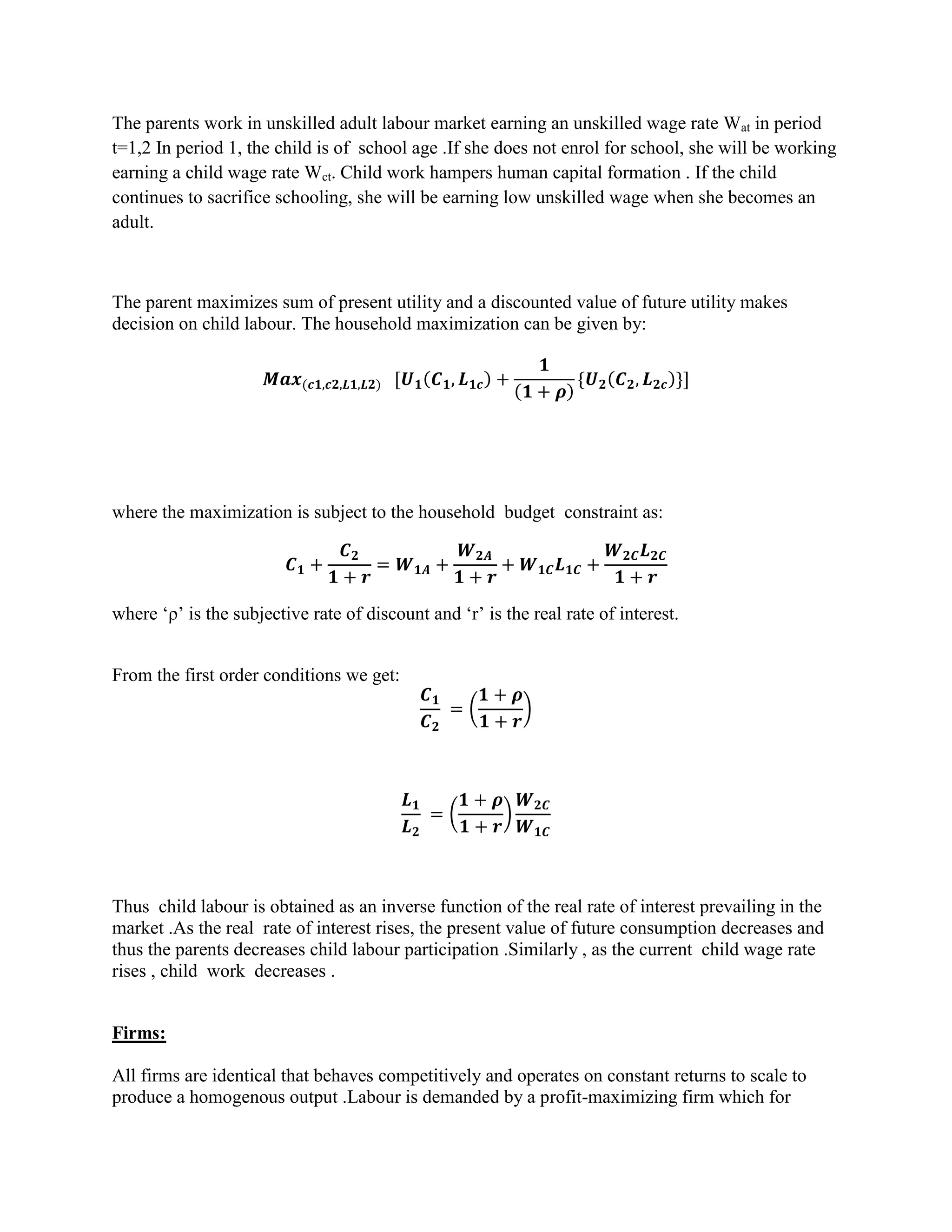 Child Labour: An Inter-temporal Approach | PDF