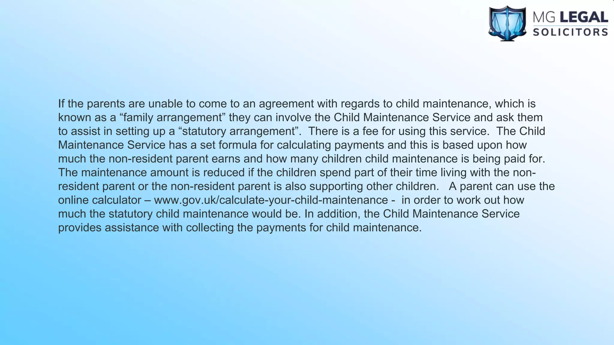 Child maintenance requirements and statutory maintenance | PDF