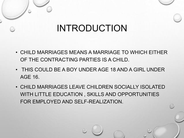 Child marriages | PPTX | Marriage and Civil Unions | Family and ...