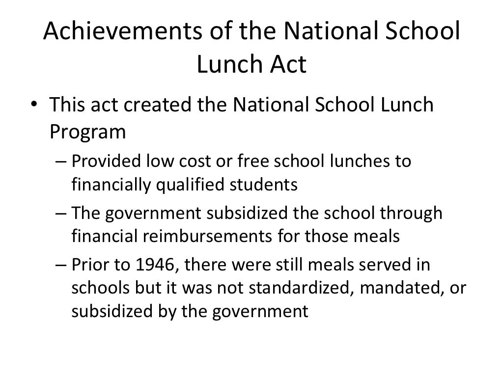 National School Lunch Program