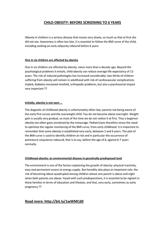 Child obesity | PDF