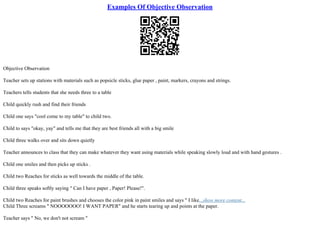 Child Observation Essay Examples | PDF