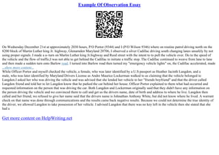 Child Observation Essay Examples | PDF