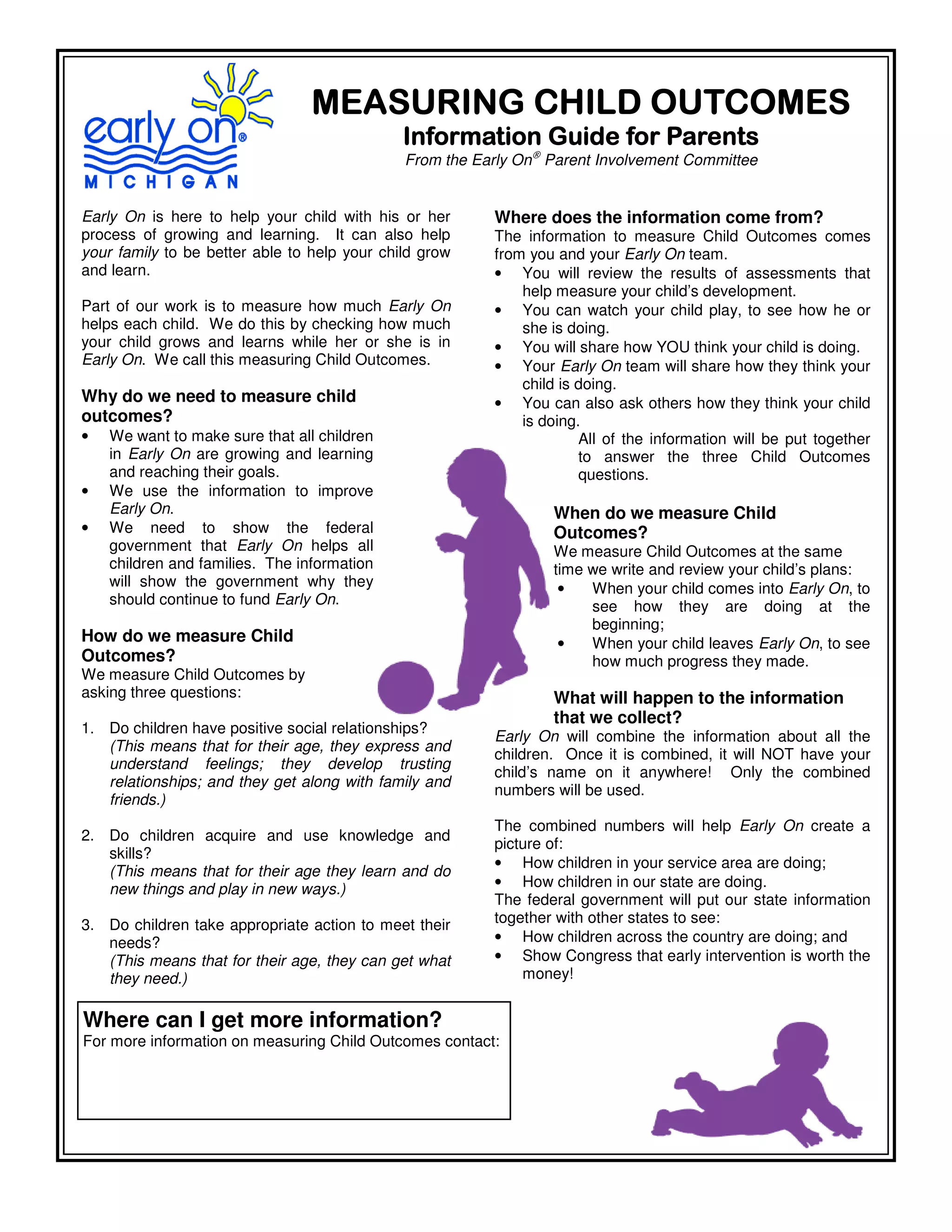 Child Outcomes Flyer, April 2008 | PDF