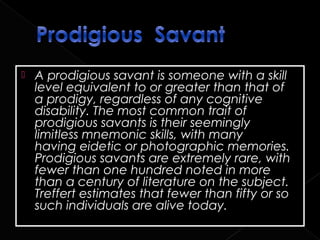 Child prodigy,savant and late boomers | PPT