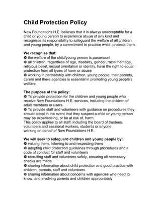 Child protection policy | PDF