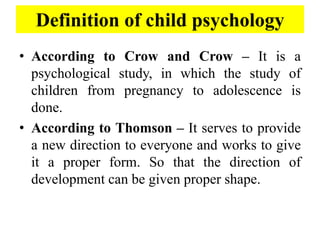 Child Psychology - Meaning and Conceptual Framework.pdf
