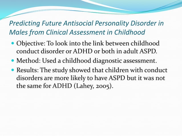 Children and antisocial personality disorder | PPT