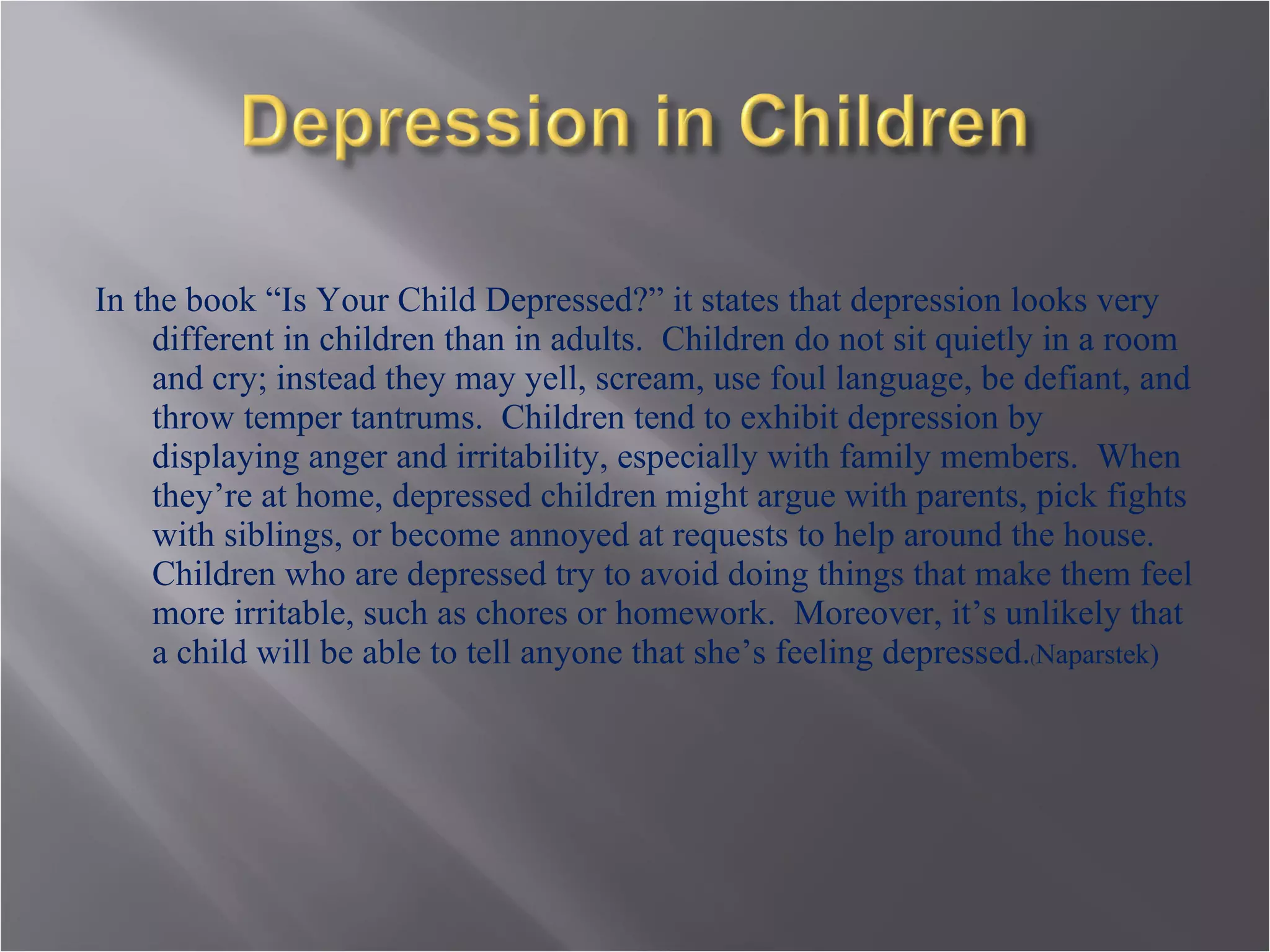 Children and depression_ppt | PPT