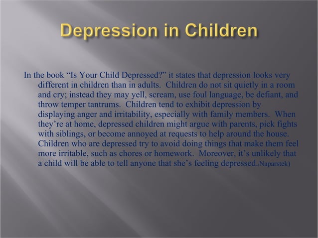 Children and depression_ppt | PPT | Brain and Nervous System Disorders ...