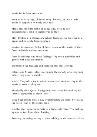 CHILDREN AND MUSIC BENEFITS OF MUSIC IN CHILD DEVELOPMENT | DOCX